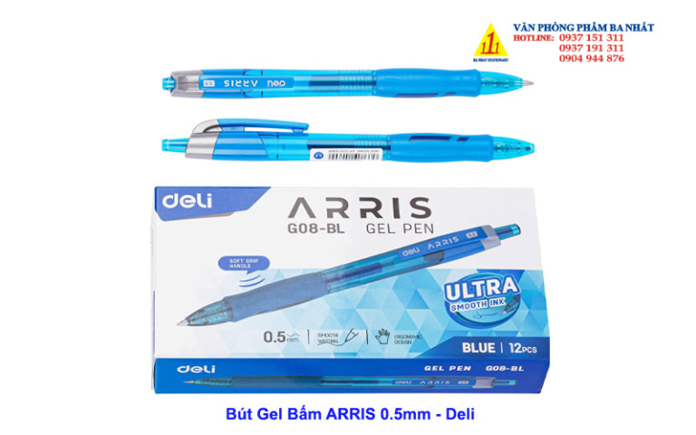Bút gel Deli ARRIS 0.5mm Cao cấp cầm êm tay viết nét mượt